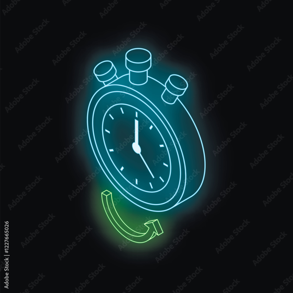 Stopwatch with restarting time chronometer showing countdown or ...