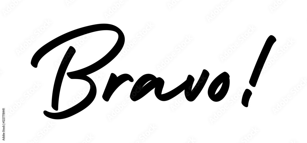 Bravo! Congratulations message in calligraphic hand drawn written style ...