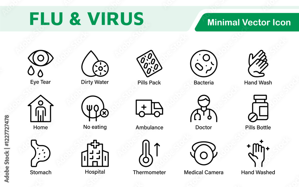 Flu and Virus Icon Set. An essential collection of icons designed to ...