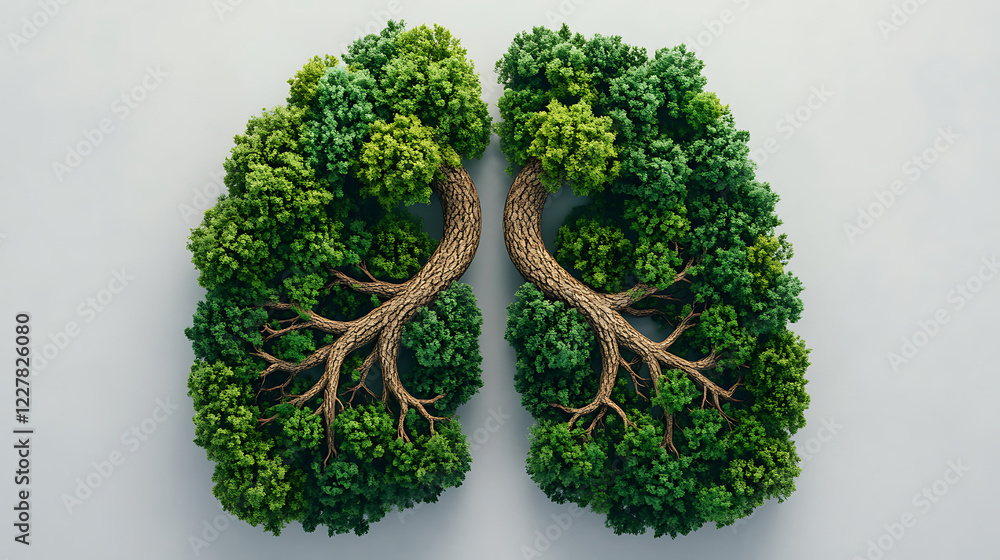 Human Lungs Representation. Trees Shaping Pulmonary Form. World Asthma ...