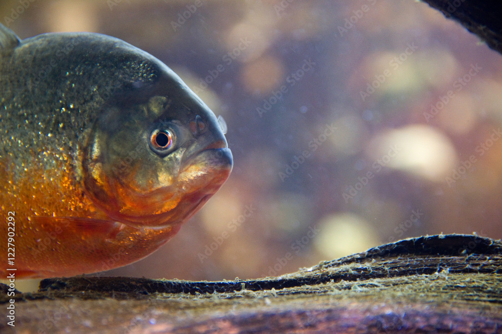 Foto de Stock red-bellied piranha, also known as the red piranha ...