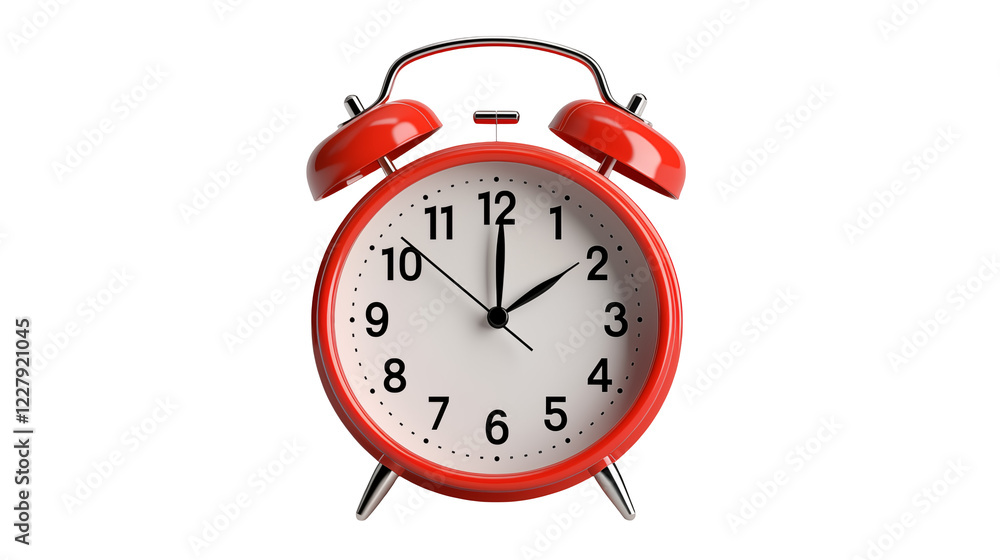 Classic Red Alarm Clock Isolated on Black Background Perfect for Time ...