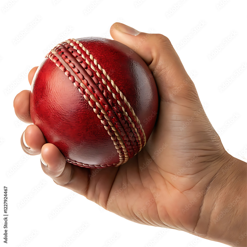 Hands holding red cricket ball isolated on white background, cutout png ...