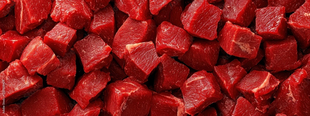 Meat raw beef fresh steak red cube cut piece background lean. Chunk ...