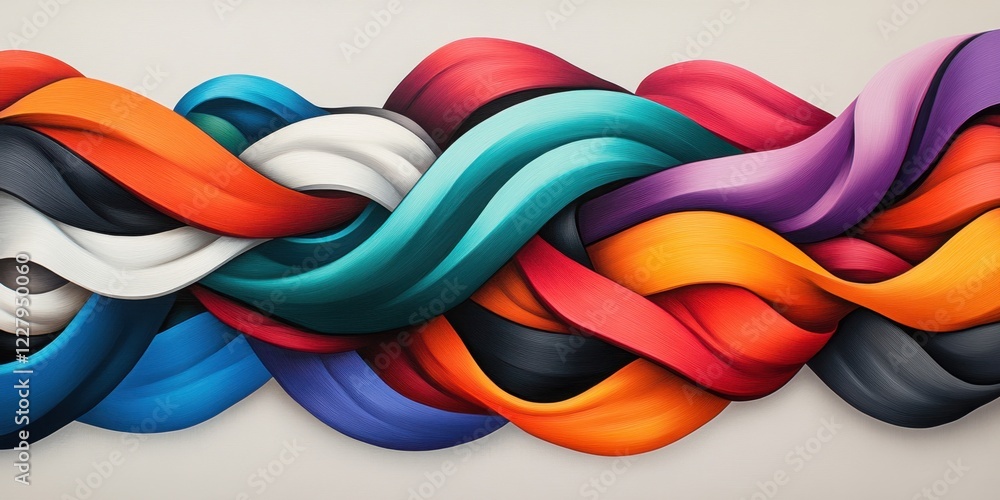 Vibrant tapestry of intertwined country flags ribbons design for ...