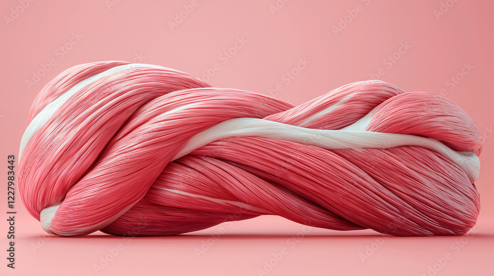 A detailed 3D simulation of a torn quadriceps muscle, showing the ...