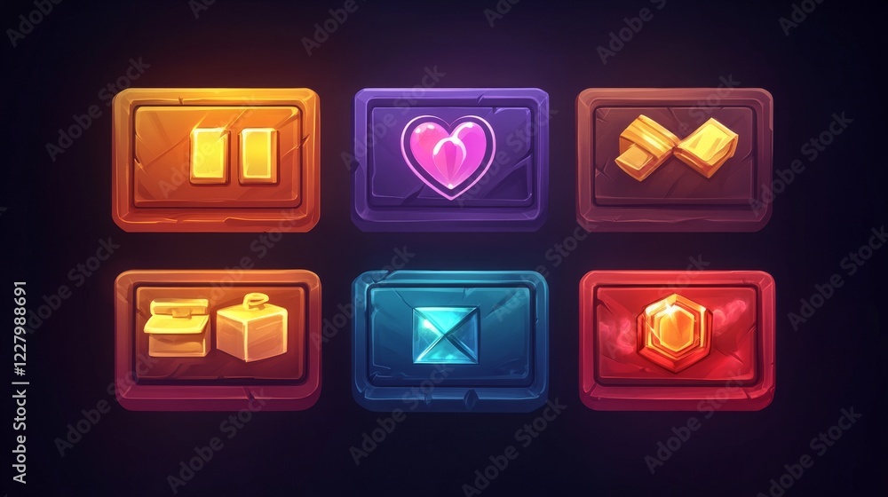 Game progress bars vector set, ui cartoon interface design elements ...
