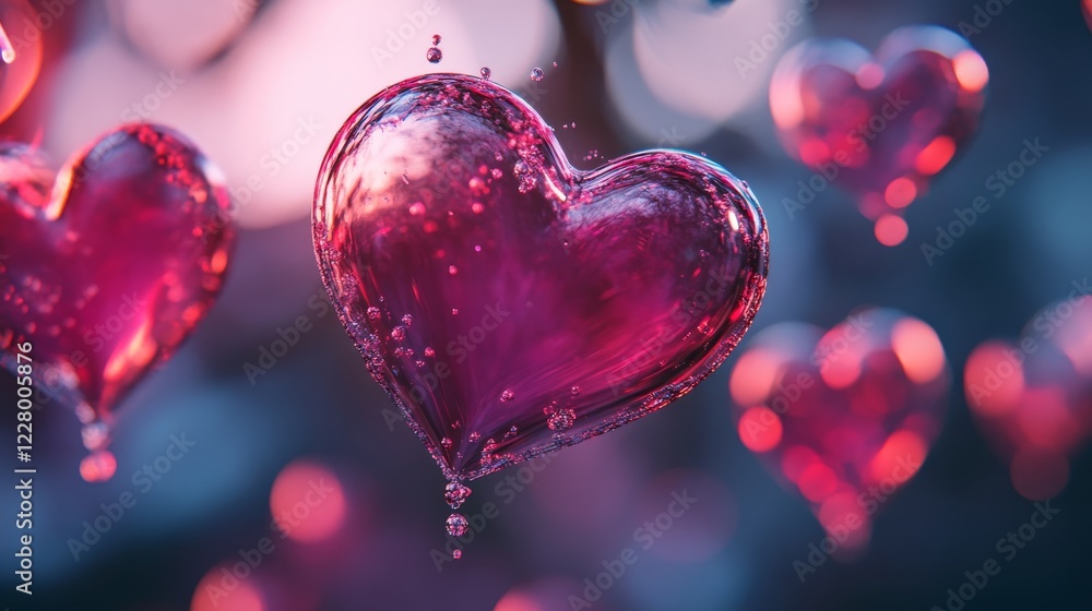 Soap bubbles in shape of heart burst sprites video animation sequence ...