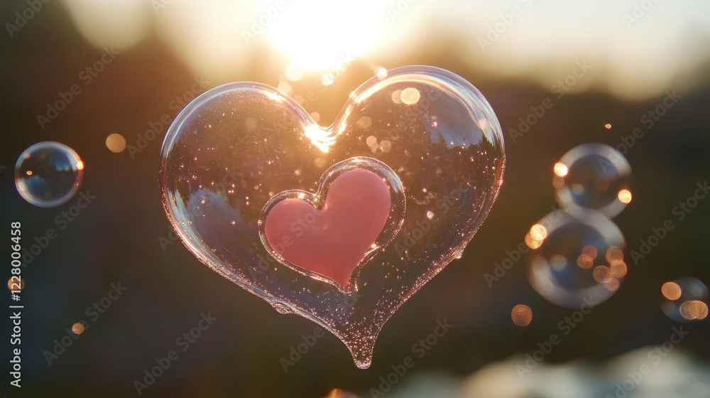 Soap bubbles in shape of heart burst sprites video animation sequence ...