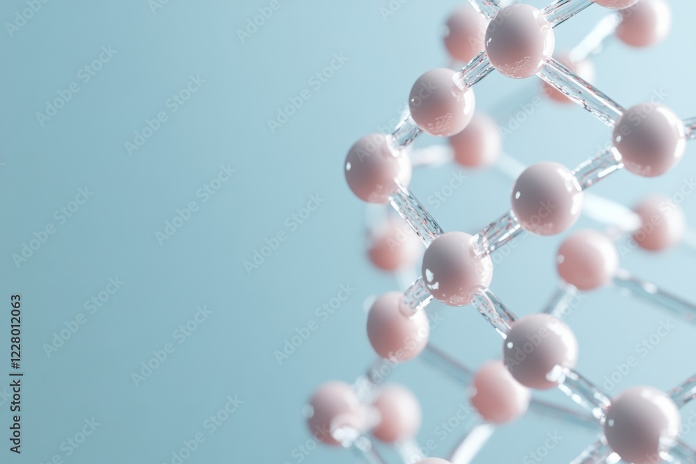 Futuristic Lab Experiment Visualization Sleek Molecular Model with ...