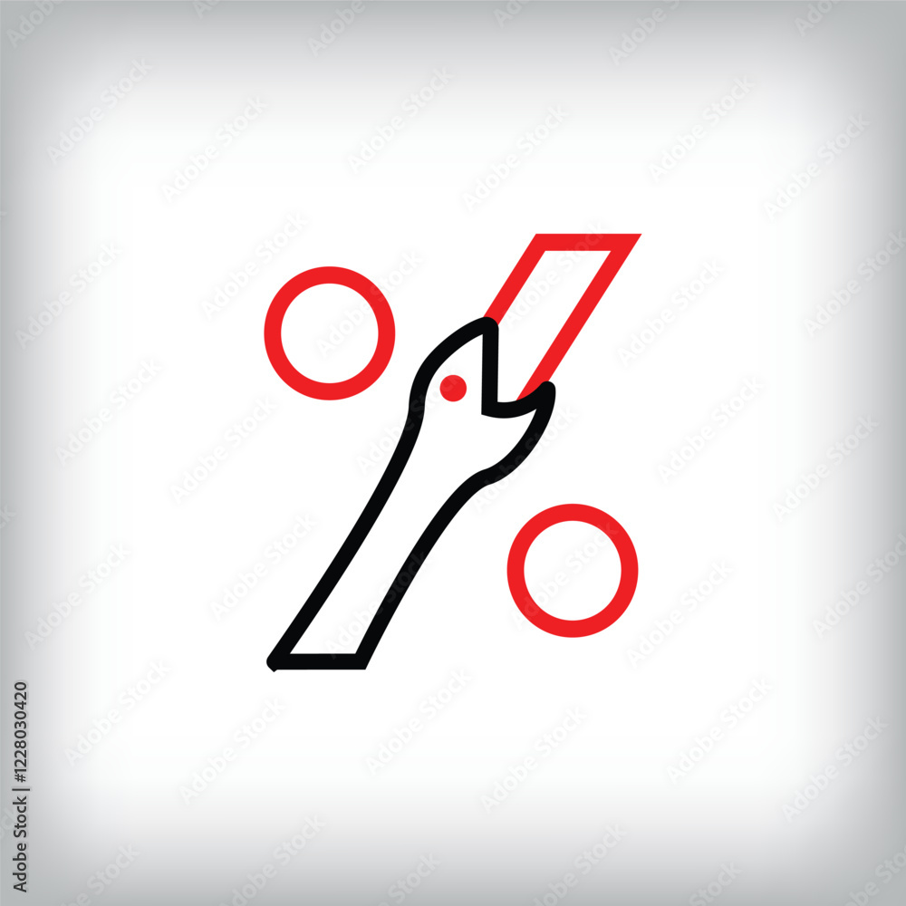 Ouroboros infinity percent sign logo design. Self-eating snake linear ...