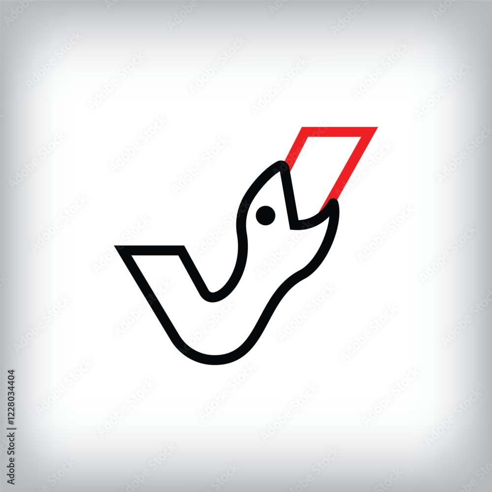 Ouroboros infinity tick check mark logo design. Self-eating snake ...