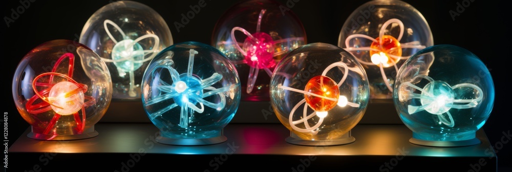 Quantum mechanics based atomic model with color coded orbitals ...