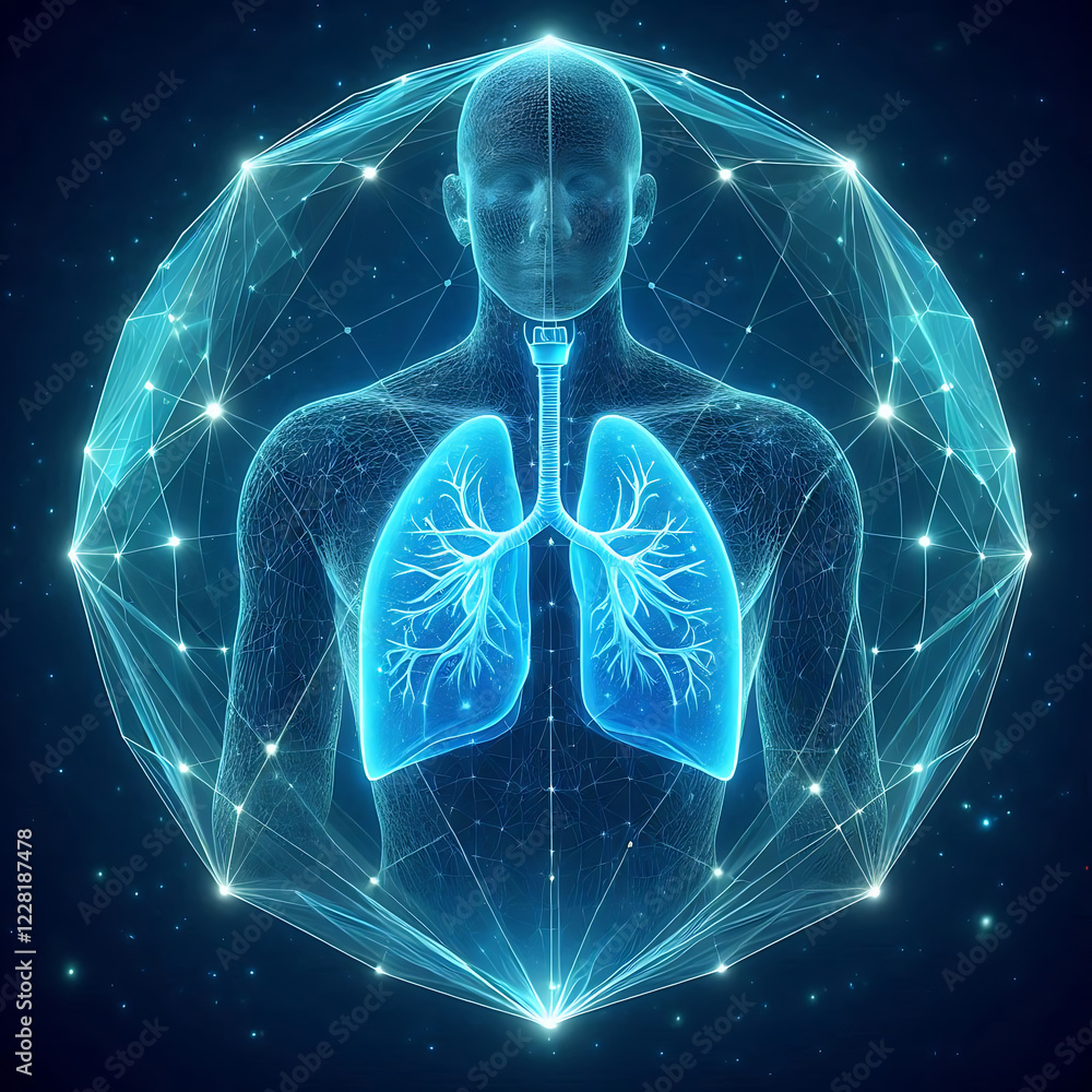 Ilustración de Stock Abstract blue human lungs. Lungs anatomy, left and ...