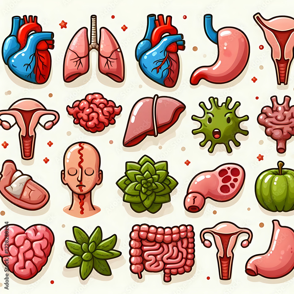 Realistic human body inside organs vector illustration. human Heart ...