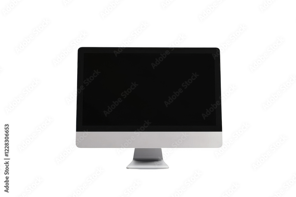 Computer Monitor Displaying Blank Screen on Stand with Modern Design ...