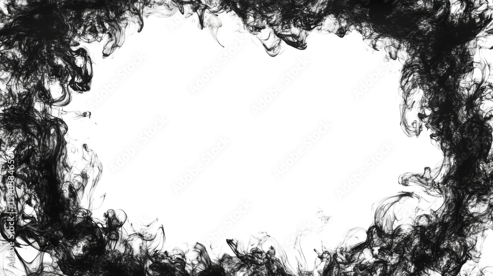 Dark smoky frame with transparent center background. Transparent ...