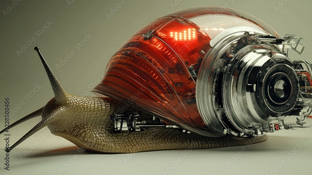 Snail with Jet Engine Concept for Business Acceleration Growth Stock ...