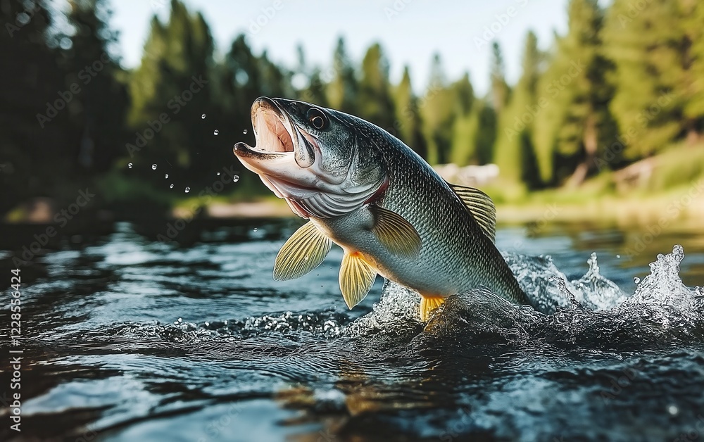 Bass Splashing created with Generative AI Technology, ai, generative ...