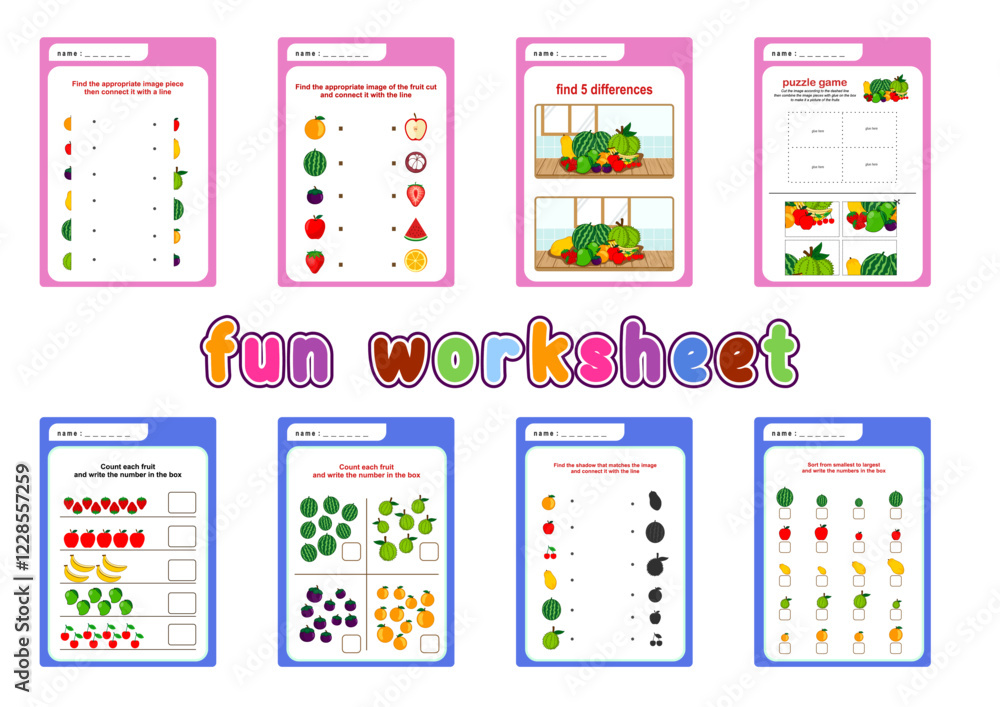 Fun kids worksheets for kindergarten or preschool. Children can ...