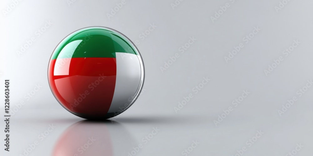 Stunning 3D Render of the United Arab Emirates Flag as a Reflective ...