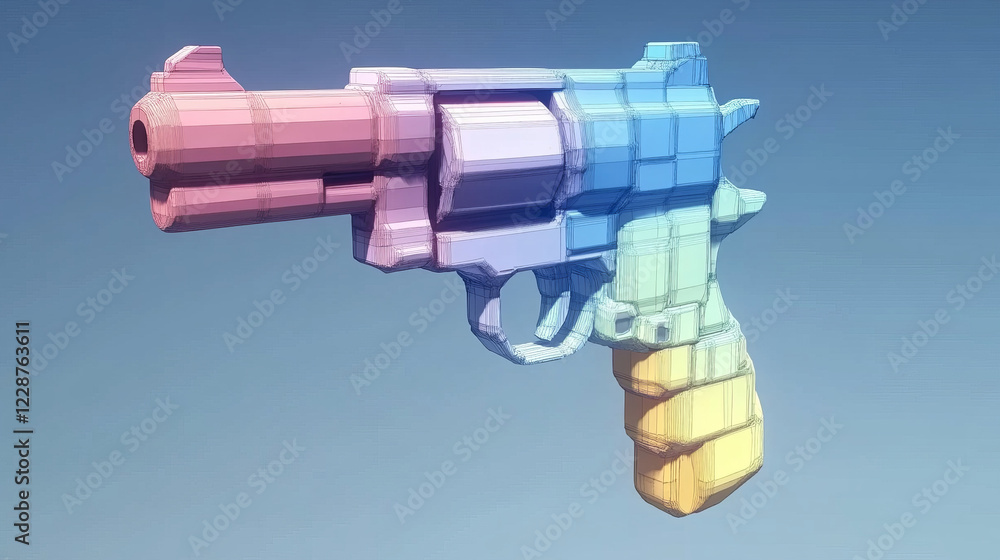 low-poly revolver digital art: exploring the abstract geometric beauty ...
