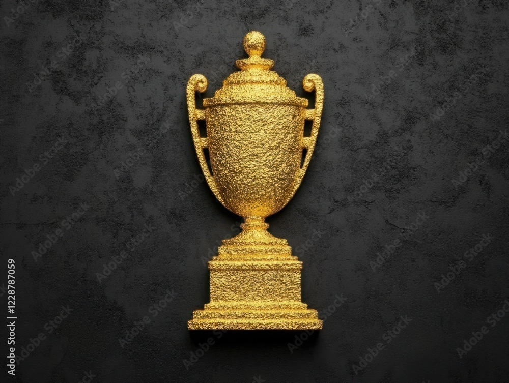 Golden Trophy on Dark Background Symbolizing Achievement and Success in ...