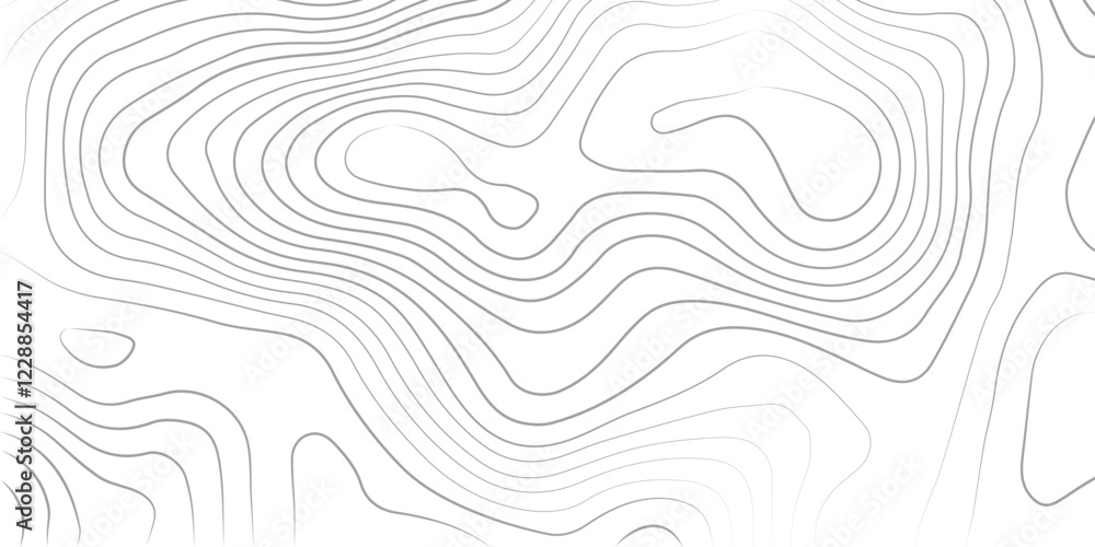 Abstract black and white topographic contours lines of mountains ...