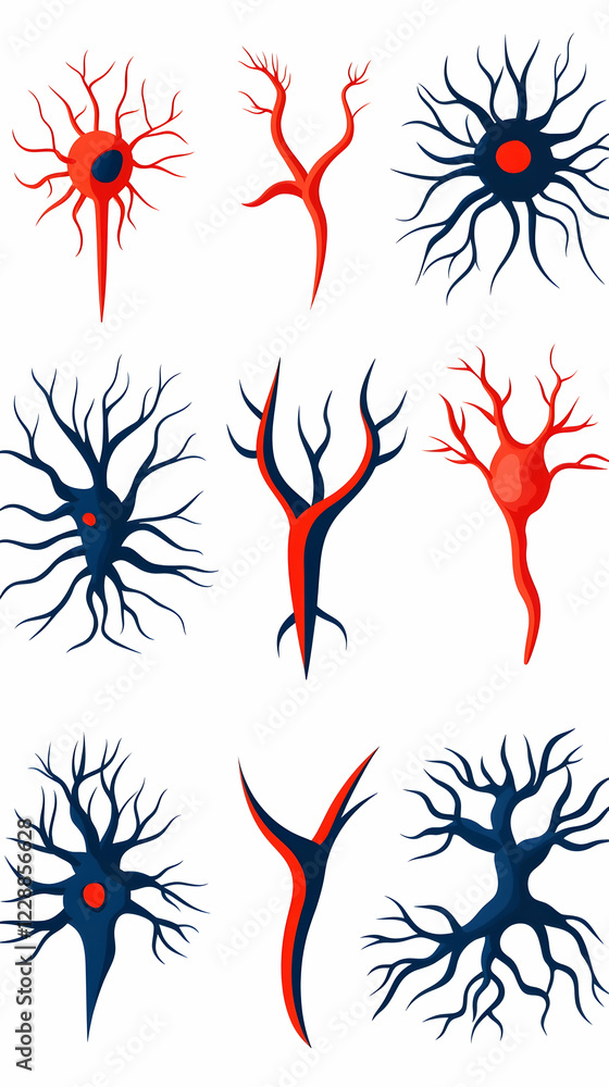 Neuron types illustration; scientific diagrams; educational chart ...