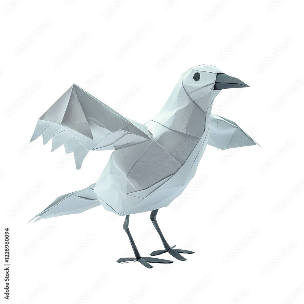 Isolated Paper Model of an Antarctic Prion Bird on a transparent ...