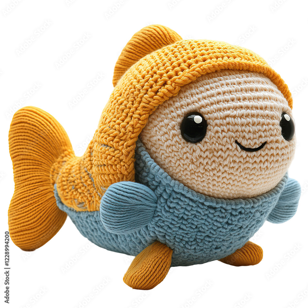 Cute Flounder Plush Toy Knitting Pattern on transparent background for ...