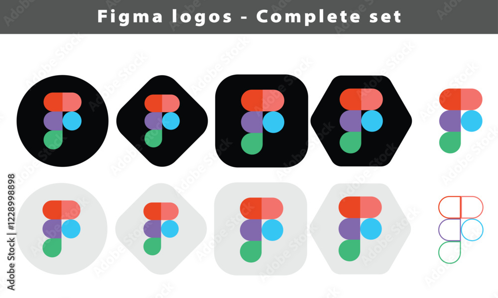 Figma Complete set of social media logos, Facebook, Instagram, Threads ...