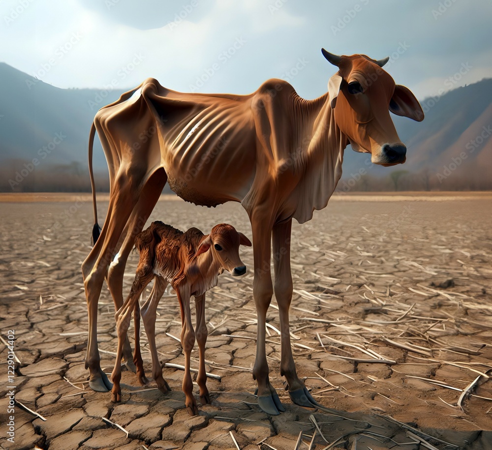 Climate change, climate crisis, global warming, symbolic image, a half ...