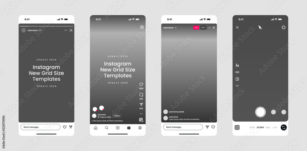instagram new grid size template update 2025 - Light, Instagram social ...