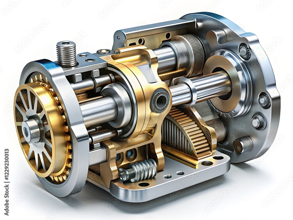 Cross-Section View of a Gear Pump: Internal Components and Mechanism ...