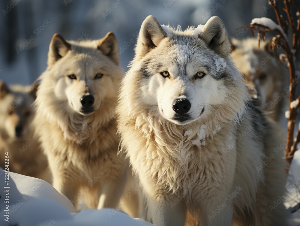 Wolf (Canis lupus) is the largest carnivore of the canine family ...