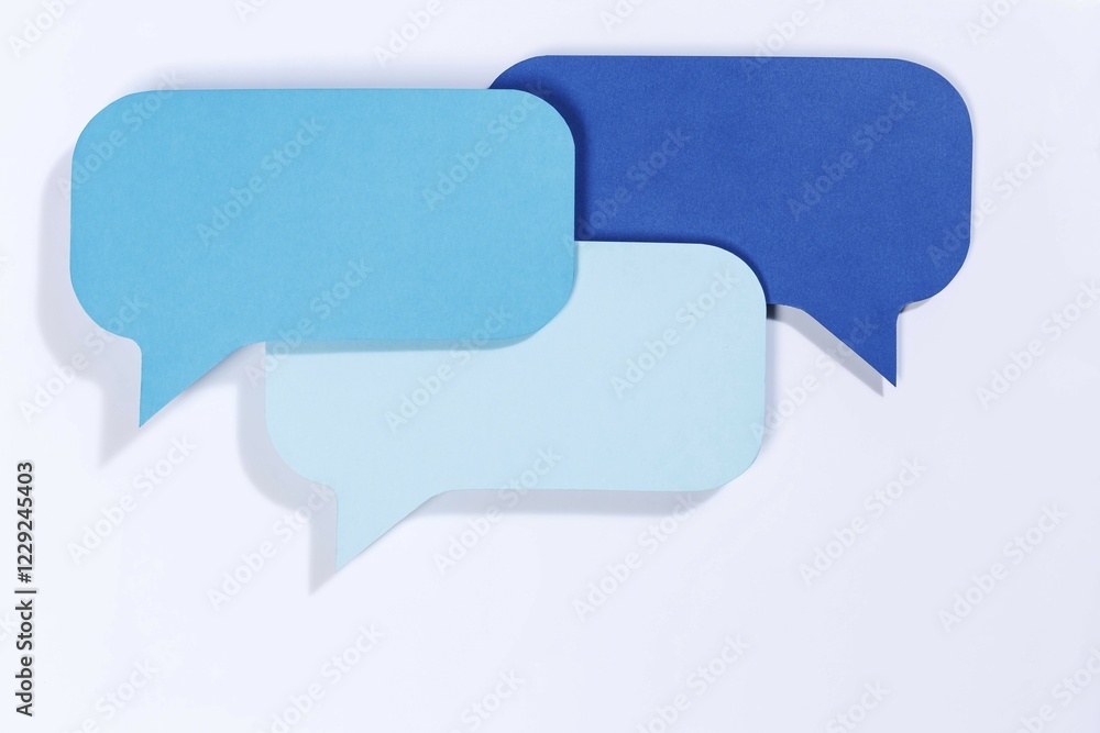 Blue speech bubbles with text free space Copyspace as communication ...
