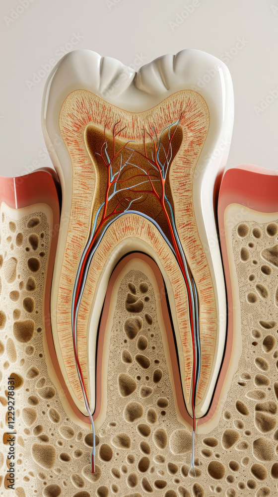 Tooth anatomy cross section layers dental pulp enamel dentin nerve ...