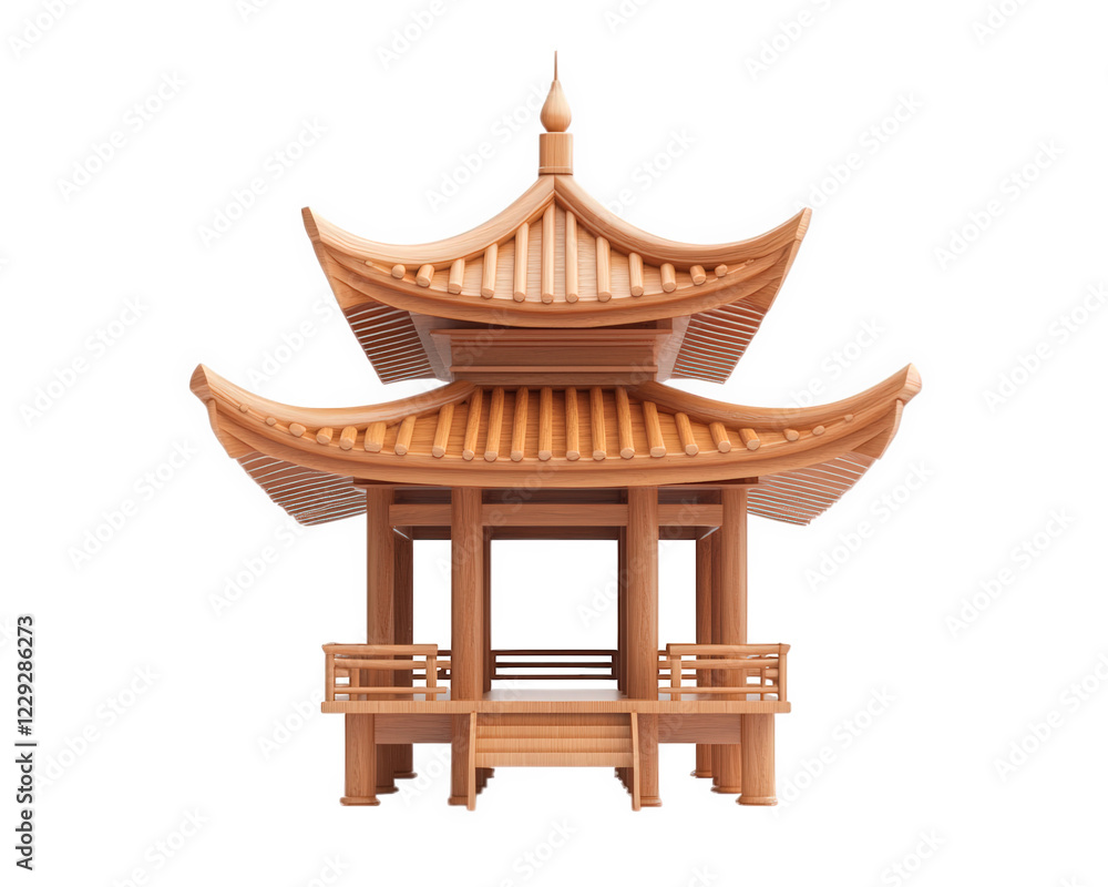simple wooden pagoda with sloped roof, showcasing Zen and minimalist ...