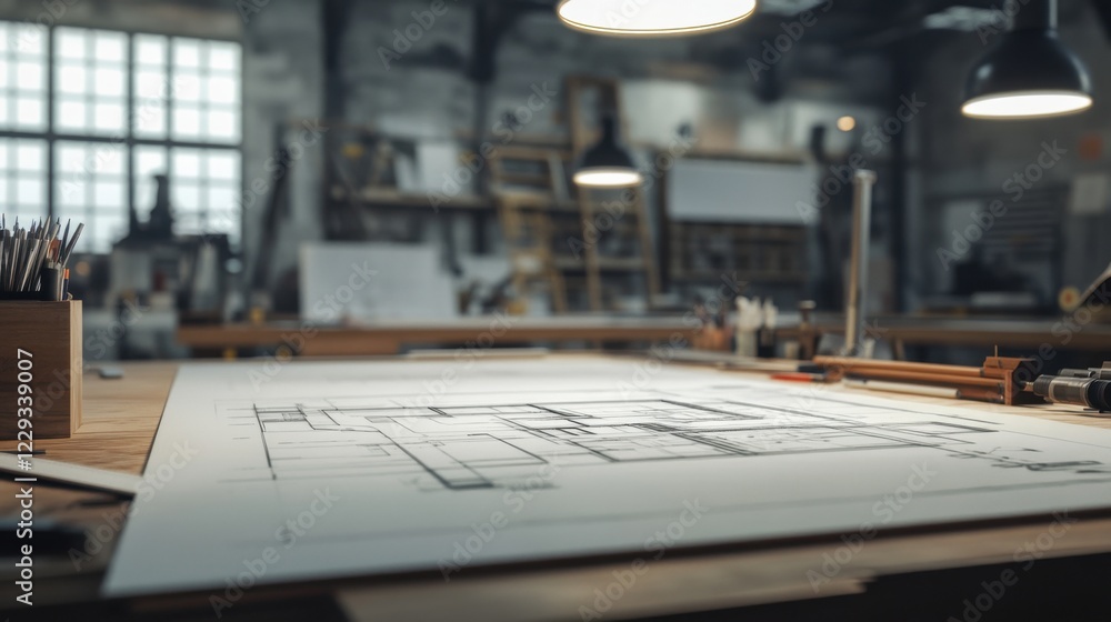 Architectural Blueprint in Urban Planning Studio: Massive Blank Design ...