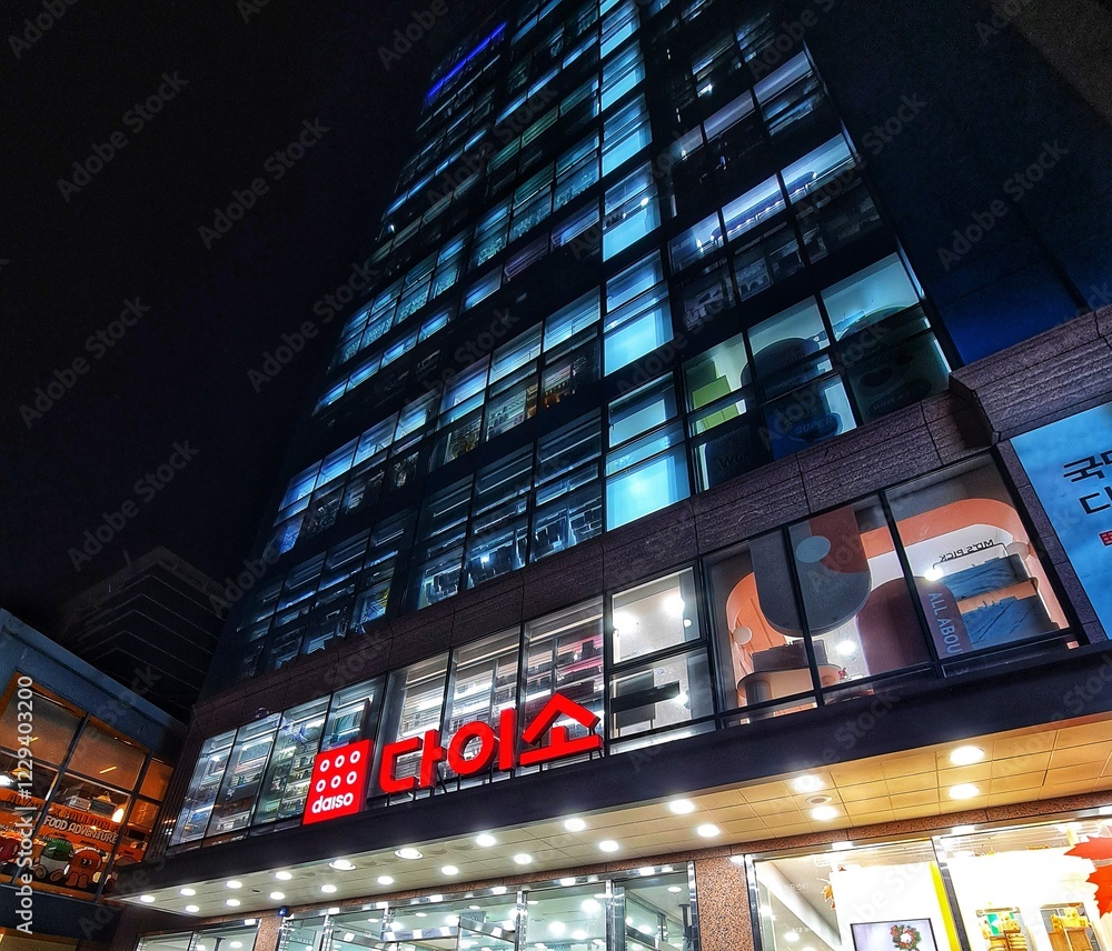Seoul, South Korea on 7 Nov 2024. Myeongdong. Daiso Night Store ...