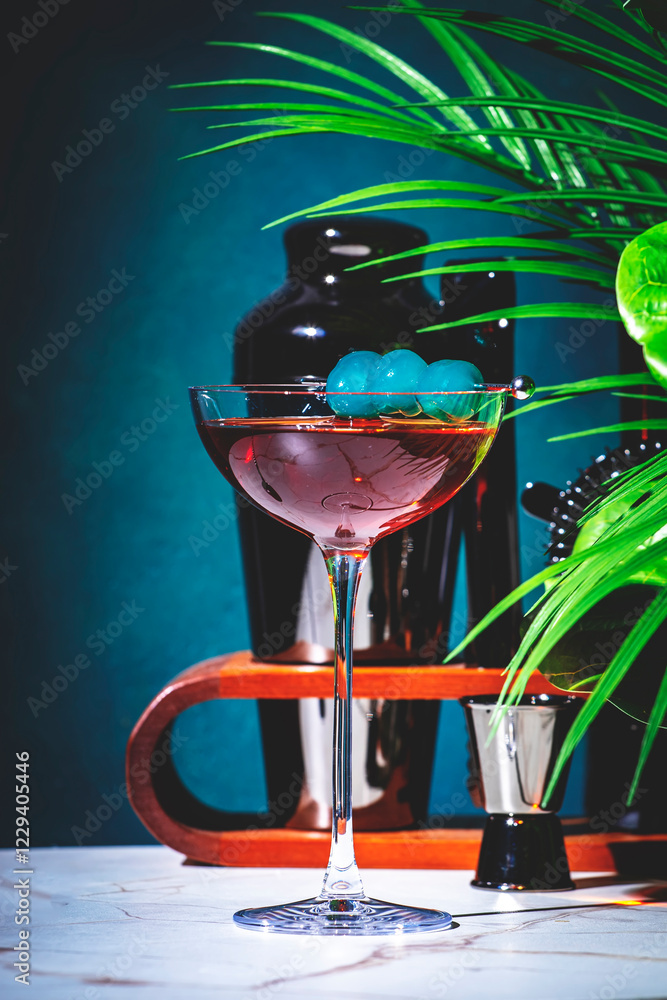 Rob Roy alcoholic cocktail drink with scotch whiskey, sweet vermouth ...