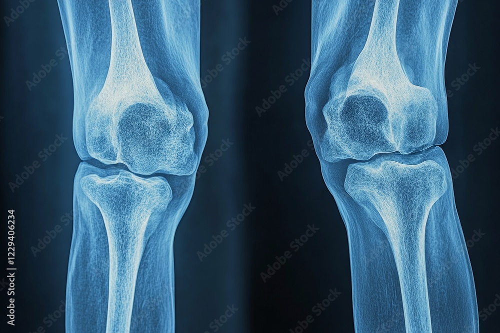 X-ray of human knee joints showing detailed structures and alignment ...
