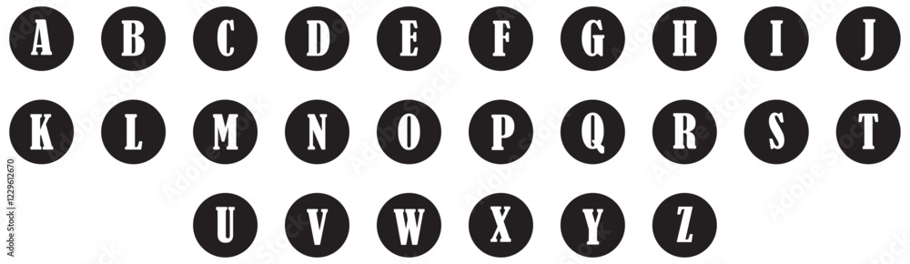 Alphabet capital A to Z letter icons set. Sets of letters from A to Z ...