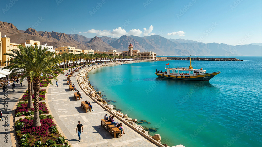 Stunning Muttrah Corniche in Muscat, Oman: Vibrant Waterfront Promenade ...