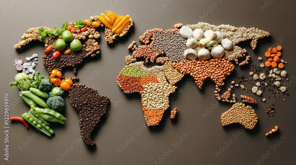 Global culinary diversity a visual map of food varieties represented by ...