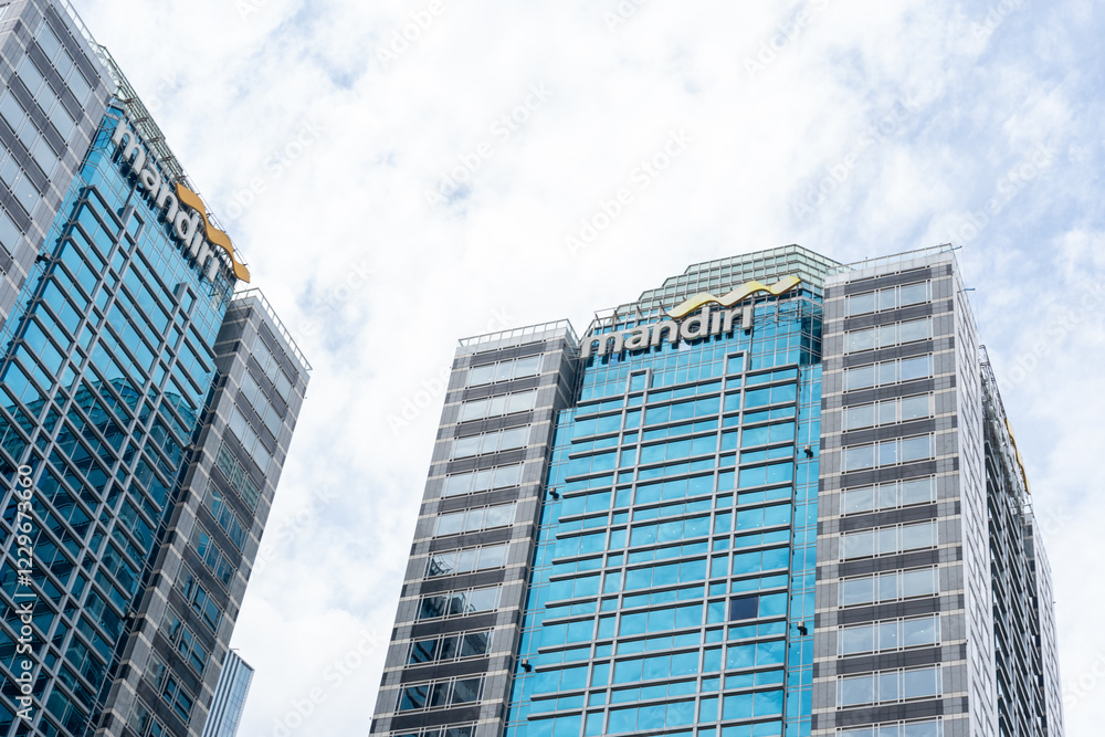 Jakarta, Indonesia - January 23, 2025: Bank Mandiri office buildings in ...