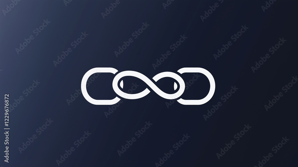 Simple logo design of an infinity symbol made from two interlocking ...