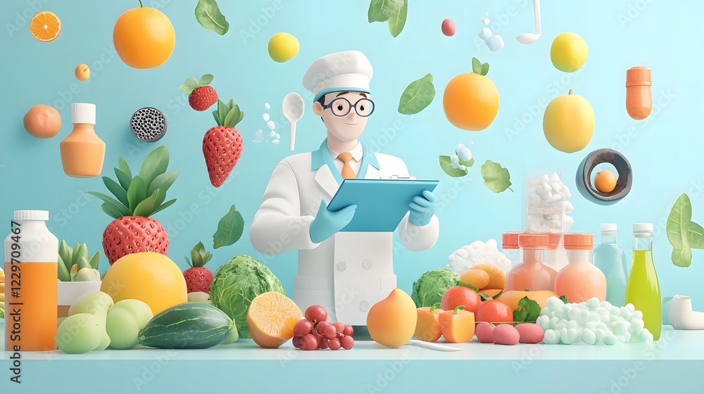 A lively 3D cartoon illustration celebrating World Food Safety Day ...