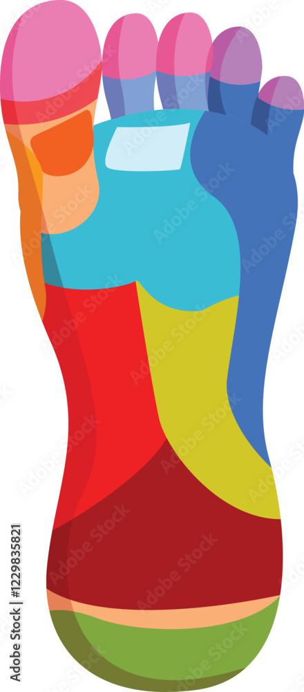 Reflexology map showing different zones of the foot, connecting to ...